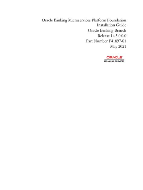fillable online oracle banking microservices platform foundation installation fax email