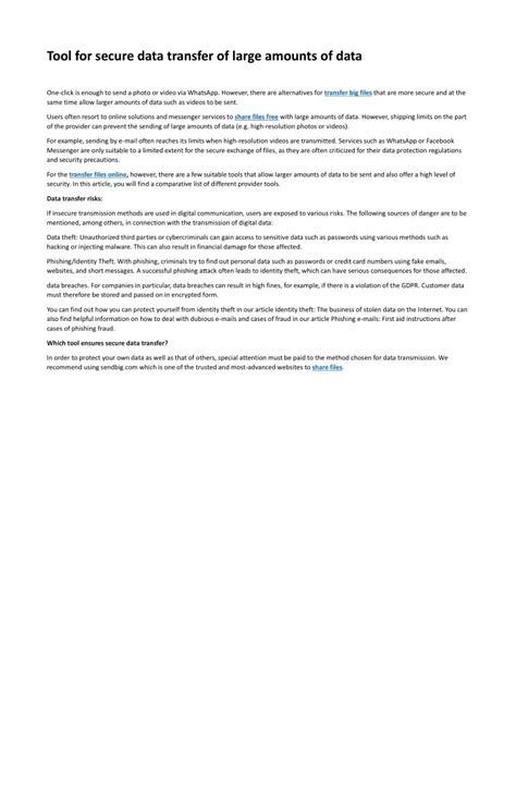 ppt tool for secure data transfer of large amounts of data powerpoint