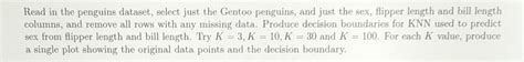 Solved Read In The Penguins Dataset Select Just The Gentoo