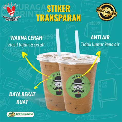 Promo Cetak Stiker Transparan Stiker Label Cup Stiker Label Transparan Oval 7x5 Kota