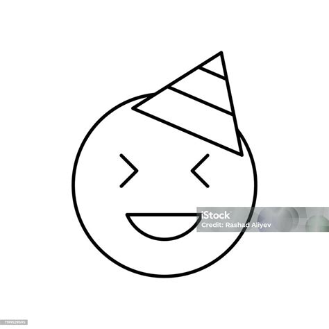 파티 감정 아이콘입니다 Ui 및 Ux 웹 사이트 또는 모바일 응용 프로그램에 대한 기분 아이콘의 간단한 라인 개요 벡터 표현