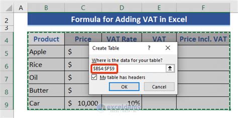 formula for adding vat in excel apply with easy steps exceldemy