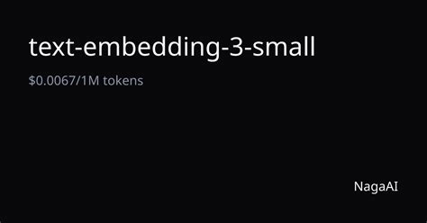 Text Embedding 3 Small — Model Nagaai