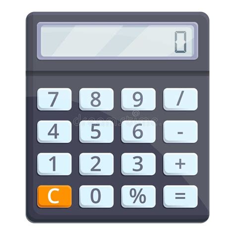 Big Button Calculator Icon Cartoon Style Stock Vector Illustration Of Design Calculate