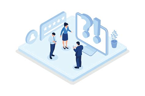 Asking Questions And Receiving Answers Customer Support Concept Isometric Vector Modern