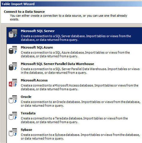 Import Data From Sql Multidimensional Database To Tabular Database