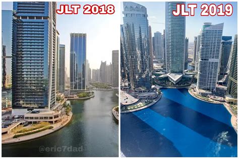 How Is Jlt Lake Turning Blue R Dubai