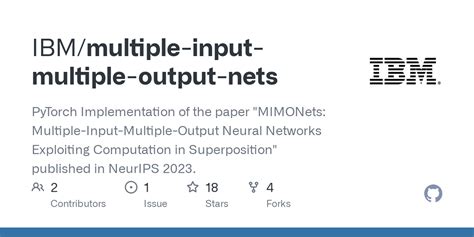 Github Ibmmultiple Input Multiple Output Nets Pytorch