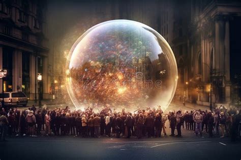 Bubble Burst An Illustration Of The Economic Bubble Bursting Ai