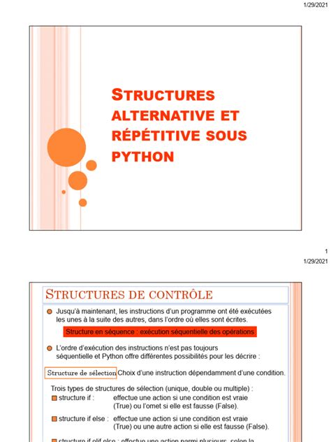 Structures De Contrôle En Python Pdf Structure De Contrôle