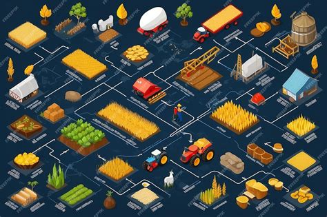 Premium Photo Commodity Trading Isometric Flowchart With Farming And