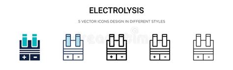 Electrolysis Icon In Filled Thin Line Outline And Stroke Style Vector Illustration Of Two