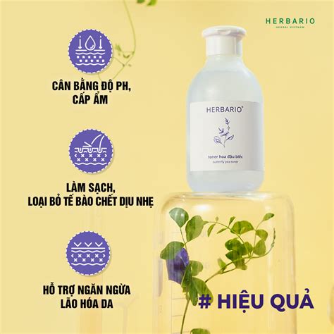 Bộ 3 Hoa đậu Biếc Herbario Chống Lão Hóa Da Nước Tẩy Trang 300ml Sữa