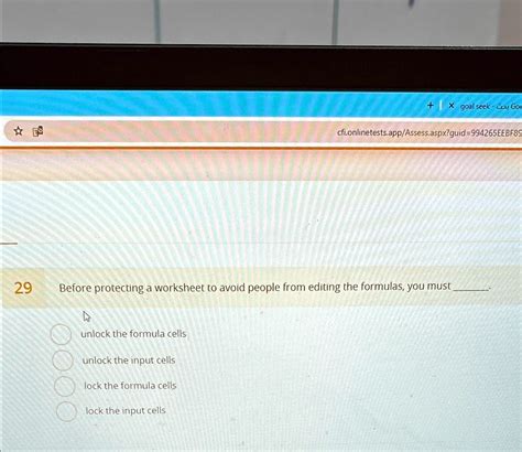 Solved 29 Before Protecting A Worksheet To Avoid People From Editing