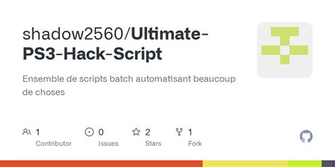 Github Shadow2560ultimate Ps3 Hack Script Ensemble De Scripts Batch