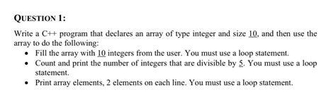 Solved Question 1 Write A C Program That Declares An