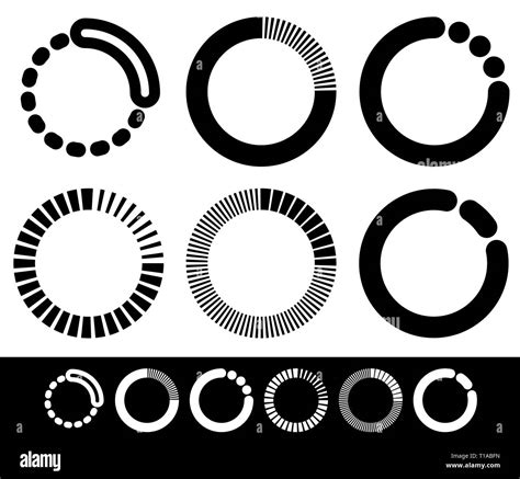 preloader or buffer shapes circular elements symbols user interface concept step completion