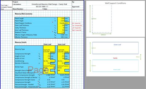 Brick Pier Design Spreadsheet Civilweb Spreadsheets