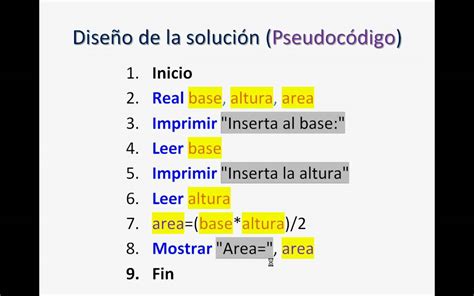 Algoritmo Del Area De Un Triangulo Estudiar