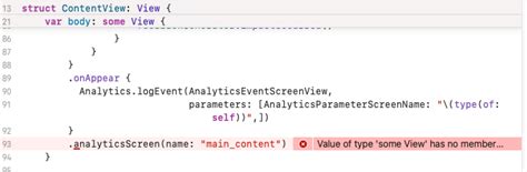 Swiftui Value Of Type Some View Has No Member AnalyticsScreen