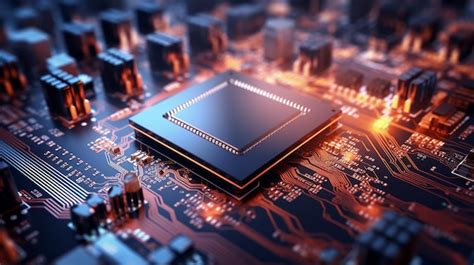 Premium Photo Closeup Of An Electrical Circuit Board With A CPU