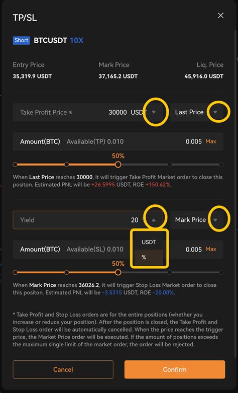 How To Set Up And Modify Your Tptake Profitslstop Loss Order Orangex