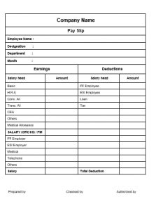 Simple Salary Slip Format In Word Excel PDF Pay Slip Free Download