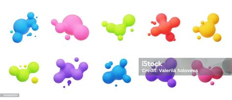 Colorful 3d Morphing Balls Liquid Blobs Like Lava Lamp Fluid 3d