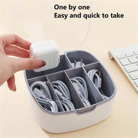 Badu Bg Кабелна кутия Спестяваща място класификация с капак Прозрачен държач за съхранение на