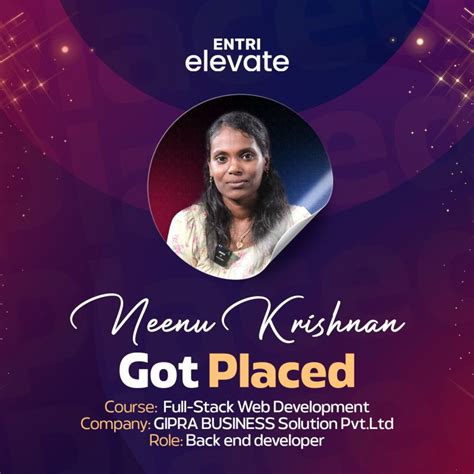 Entri Elevate On Linkedin Successstory Webdevelopment Backenddeveloper Giprabusinesssolutions