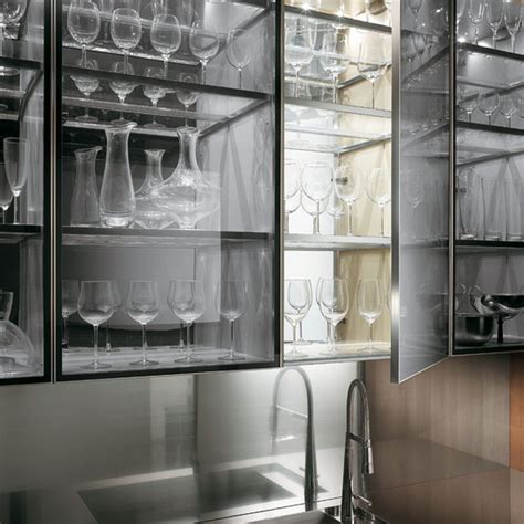 12 Ideas Of Glass Kitchen Shelves