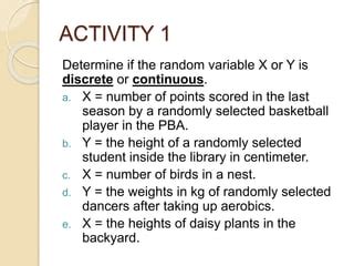 Lesson Random Variable For Quiz Pptx