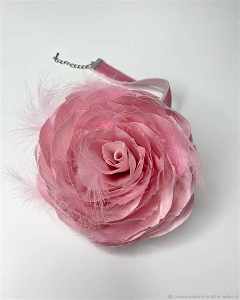Чокер розовый цветок в интернет магазине на Ярмарке Мастеров Чокер Санкт Петербург доставка