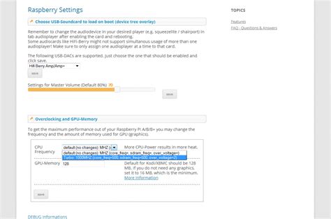 Raspberry Pi Settings Max Play
