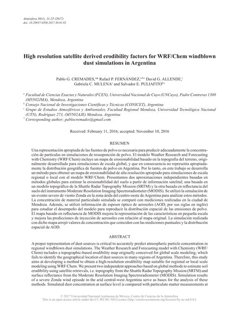 Pdf High Resolution Satellite Derived Erodibility Factors For Wrf