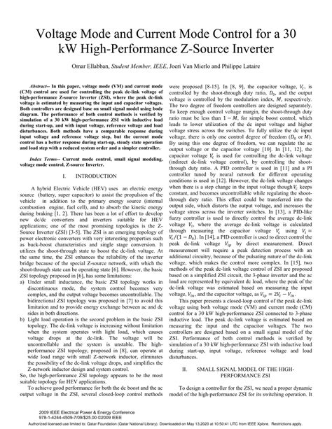 Pdf Voltage Mode And Current Mode Control For A 30 Kw High