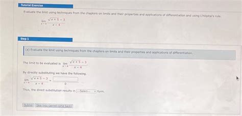 solved evaluate the limit using techniques from the chapters