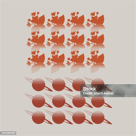 Uae 국경일 브랜드 가이드 51 년 희망 개념을 나타내는 땅의 반복되는 물체에서 하늘로의 전환 그림 파스텔 회색 배경 위에 붉은 갈색으로 채색되어 있습니다 Uae 순국