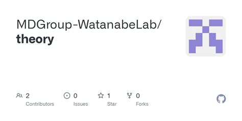 Github Mdgroup Watanabelab Theory