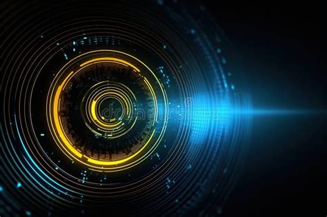 Blue And Yellow Abstract Circular Interface Background Stock Illustration Illustration Of