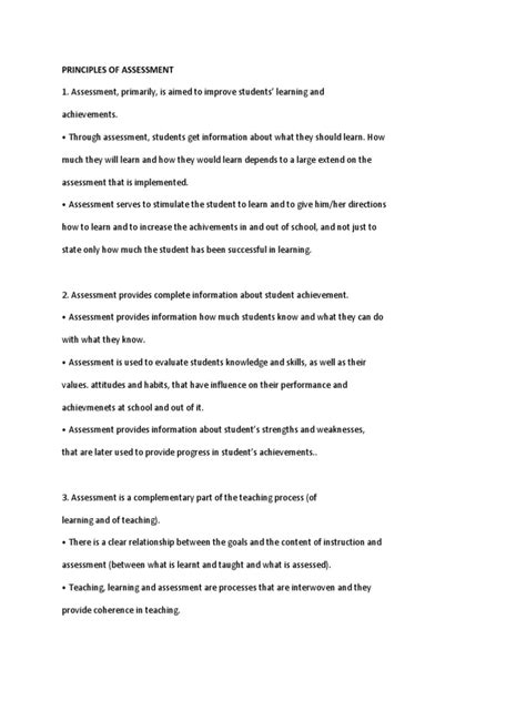 Principles Of Assessment Pdf Educational Assessment Quality Of Life