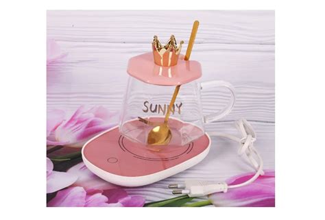 Луксозна стъклена чаша с подгряваща подложка