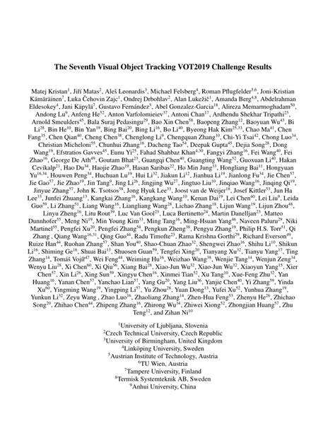 PDF The Seventh Visual Object Tracking VOT Challenge Results