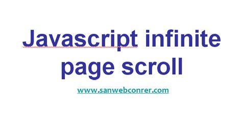 Javascript Infinite Page Scroll