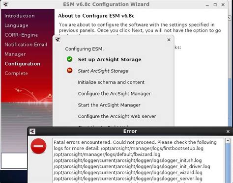 Esm Error During Instalation Arcsight Discussions Opentext Arcsight