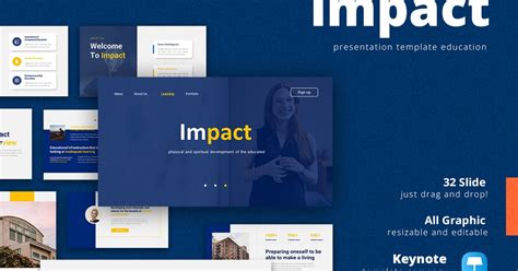 Влияние — образование и школа Keynote Шаблоны презентаций Включая презентация и обучение Envato