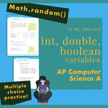 AP Computer Science A Int Double Boolean Variables By Ms Ellie Tech