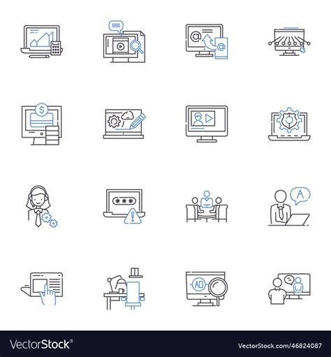Mixing Nerks Line Icons Collection Interlocking Vector Image