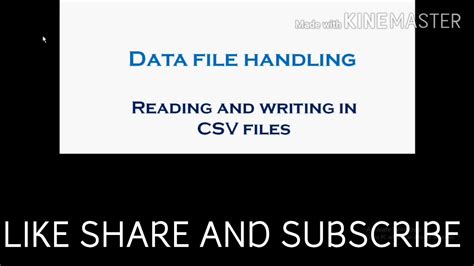Read And Write In Csv File In Python Youtube