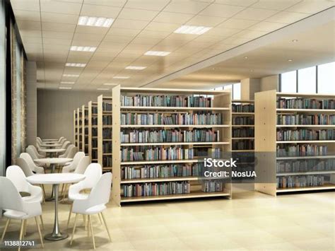 도서관 룸 책장 테이블의 자 라이트 라이브러리 룸 3d 렌더 도서관에 대한 스톡 사진 및 기타 이미지 도서관 배경 주제 교육 Istock